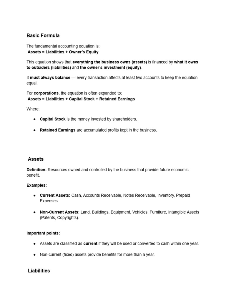 The Accounting Equation | PDF