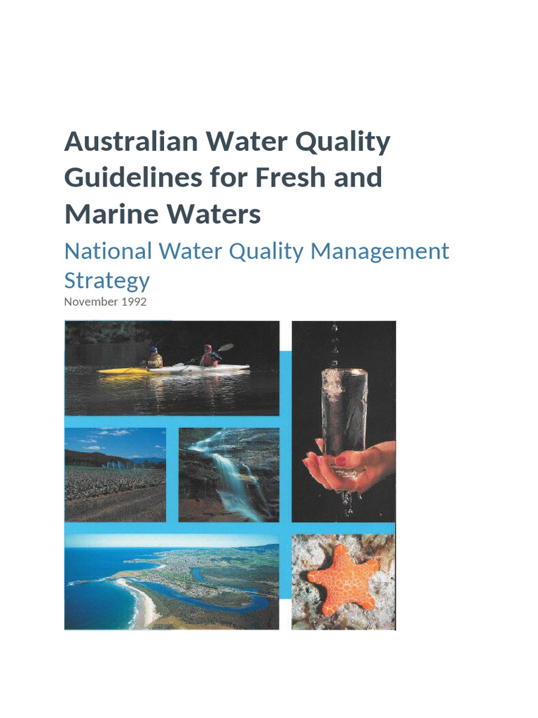 Australian Water Quality Guidelines | PDF | Water Quality ...