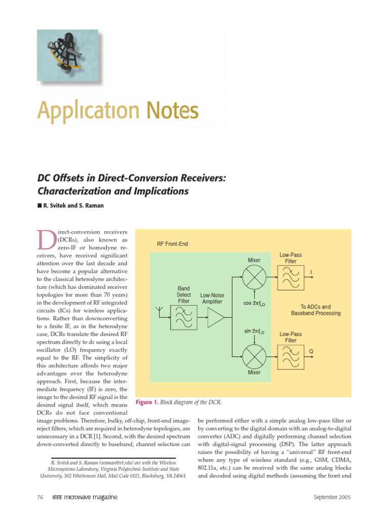 [DC DRC] DC Offsets in Direct-conversion Receivers Characterization and ...