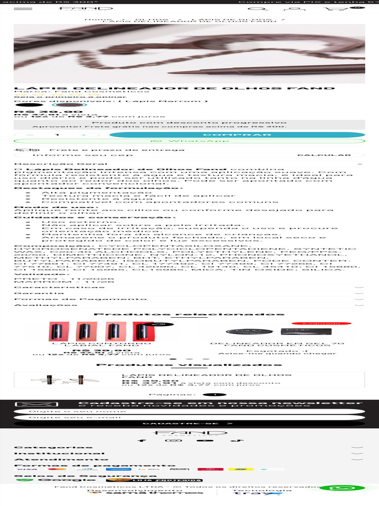 LÁPIS DELINEADOR DE OLHOS FAND - Fand Cosmeticos 2 | PDF