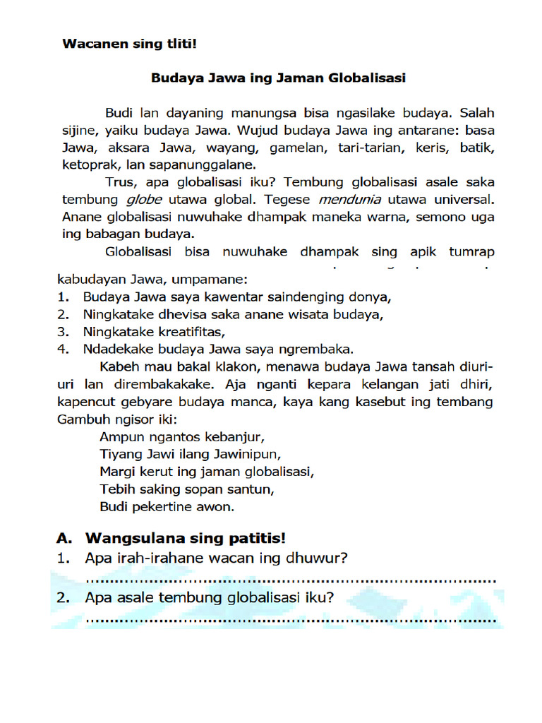 Soal Jawa Akhir SMT 2 | PDF