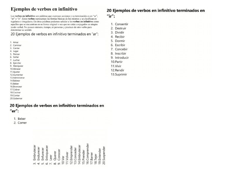Verb Infinitivo en Ingles | PDF