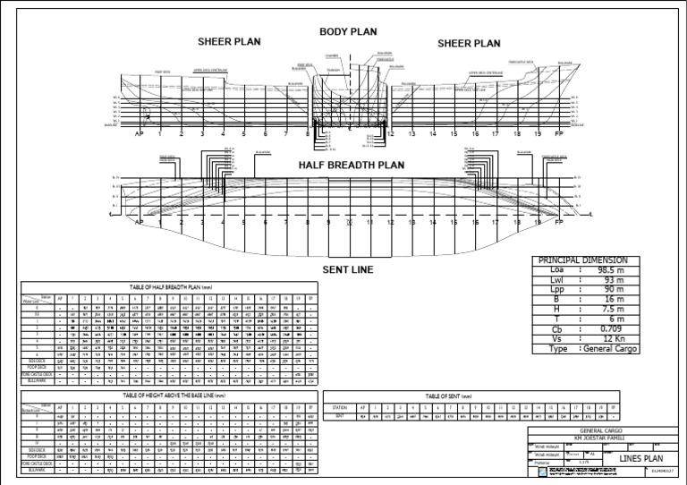 General Cargo Ship Lines Plan | PDF | Shipbuilding | Heavy Industry