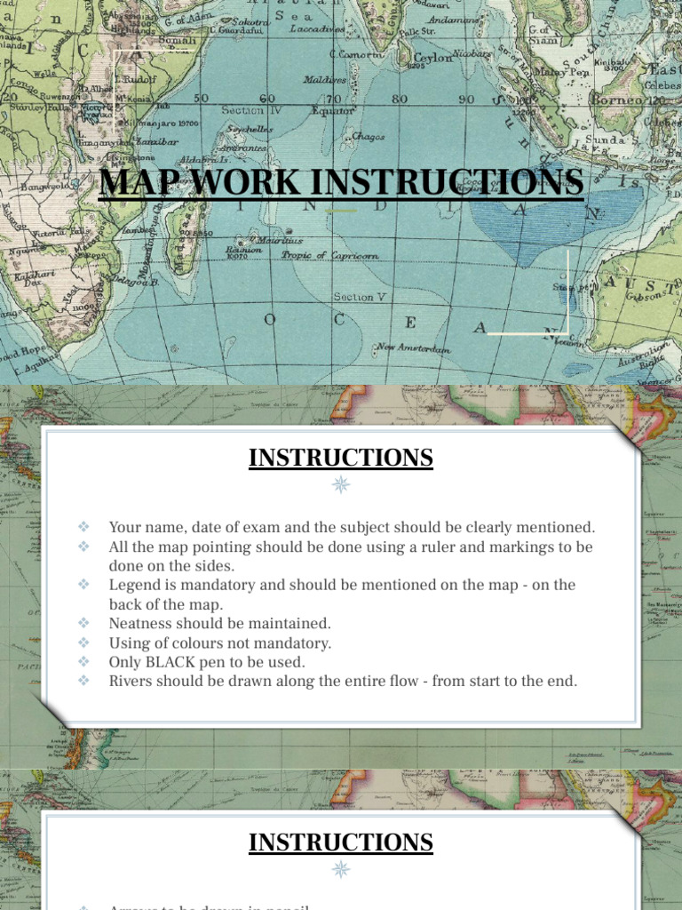 Map Work Instructions for Exams | PDF