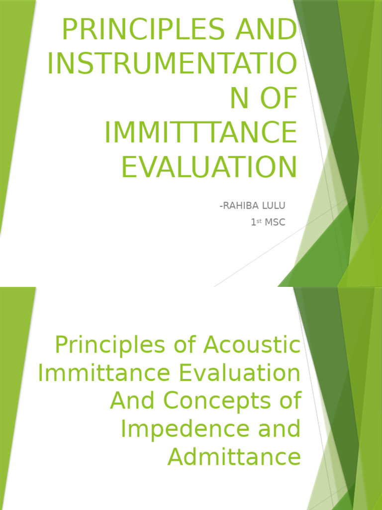 1.1 Final Principles and Instrumentation of Immitance Evaluation | PDF ...