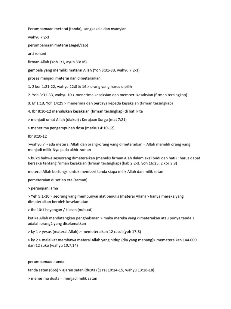 Perumpamaan meterai | PDF