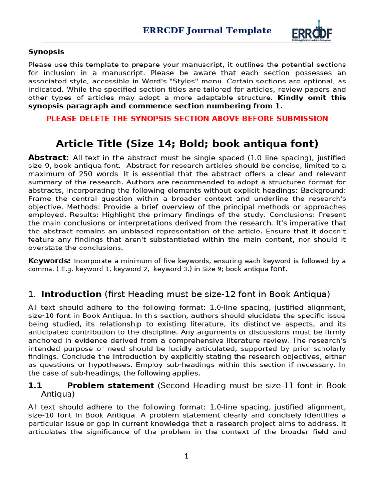 Errcdf Journal Template-Oth (2) - Oth | PDF | Abstract (Summary) | Science