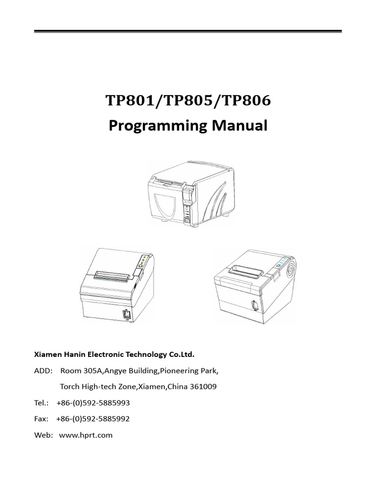 TP801+TP805+TP806 Programming Manual - Rev1.8 | PDF | Ascii | Character ...