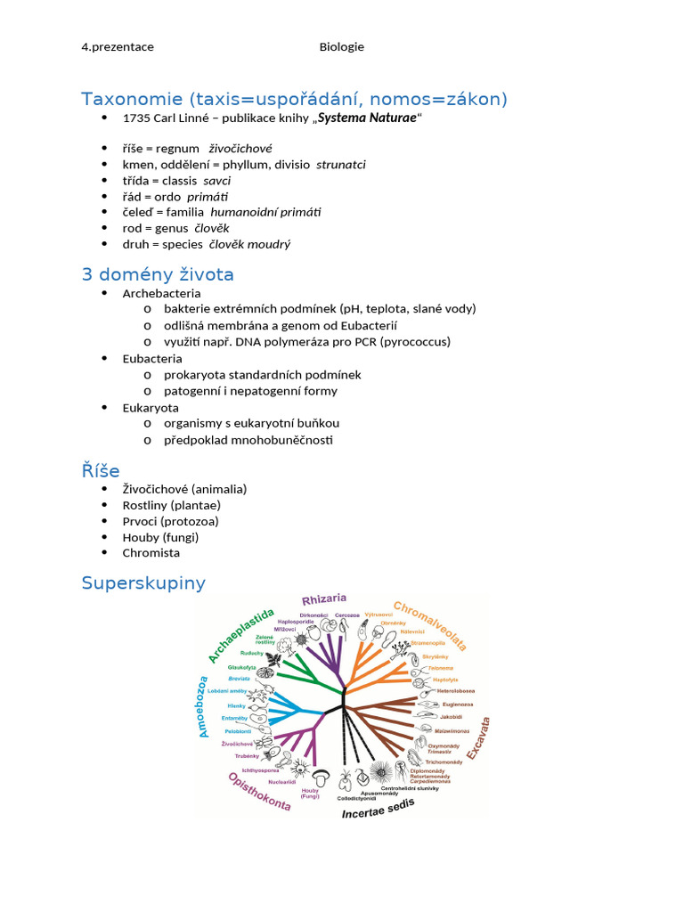 Prezentace 04 - Systematika Organismů | PDF