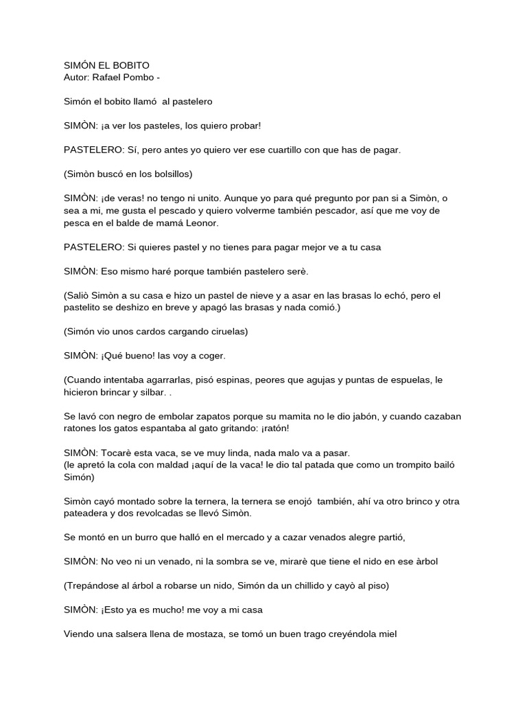 Simón El Bobito Guion | PDF