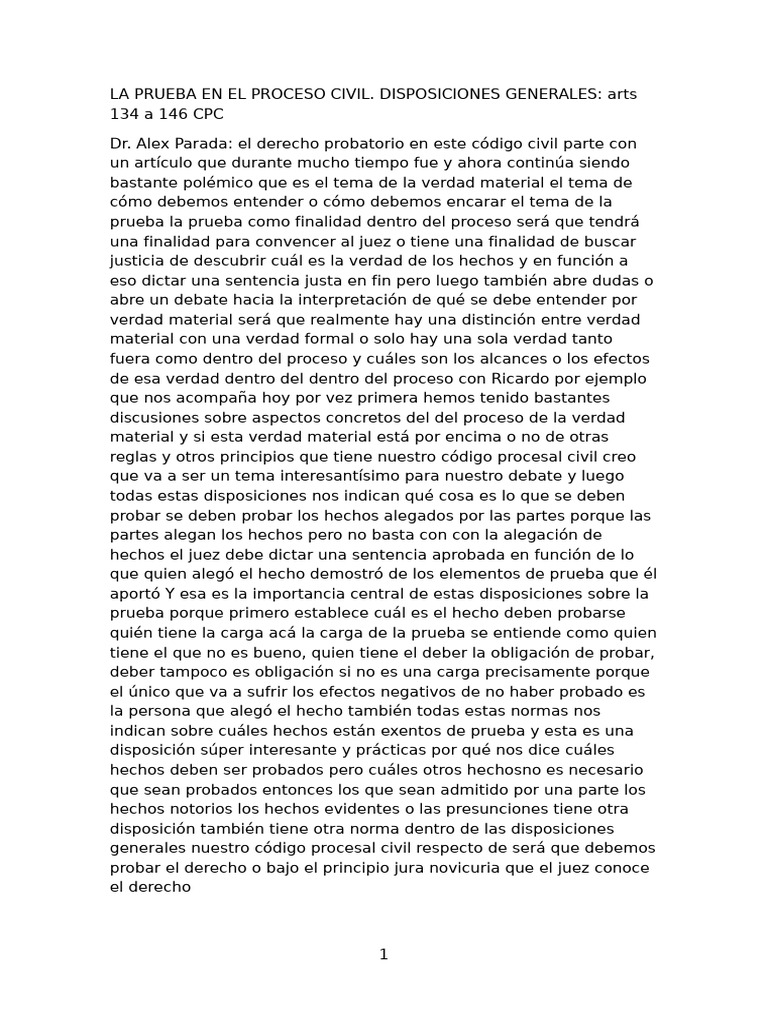 La Prueba en Alex Parada | PDF | Evidencia (ley) | Verdad