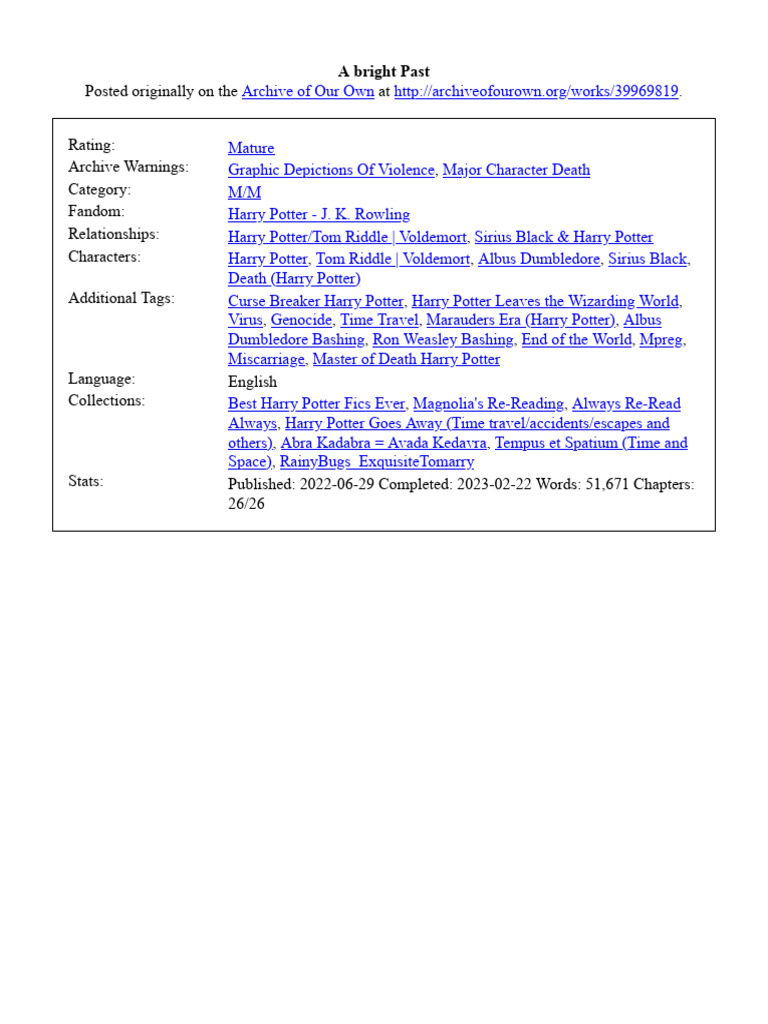 A Bright Past | PDF | Harry Potter | Mythography