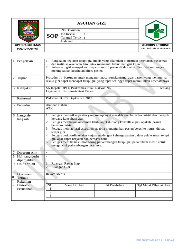 Sop Bab 7 Puskesmas Pulau Rakyat | PDF