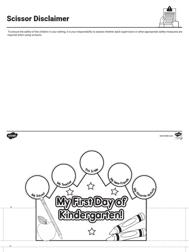 BW My First Day of Kindergarten Headband | PDF