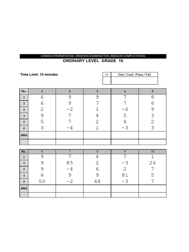 UCMAS Abacus Exam Results 2025 | PDF