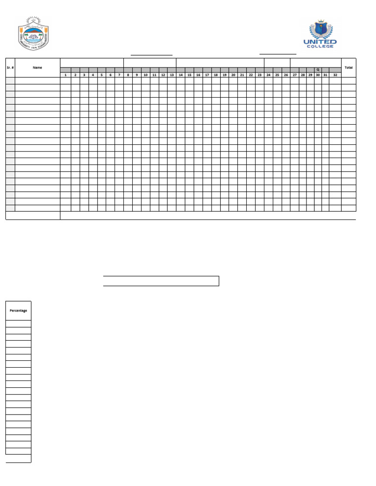 Students Attendence Sheet | PDF