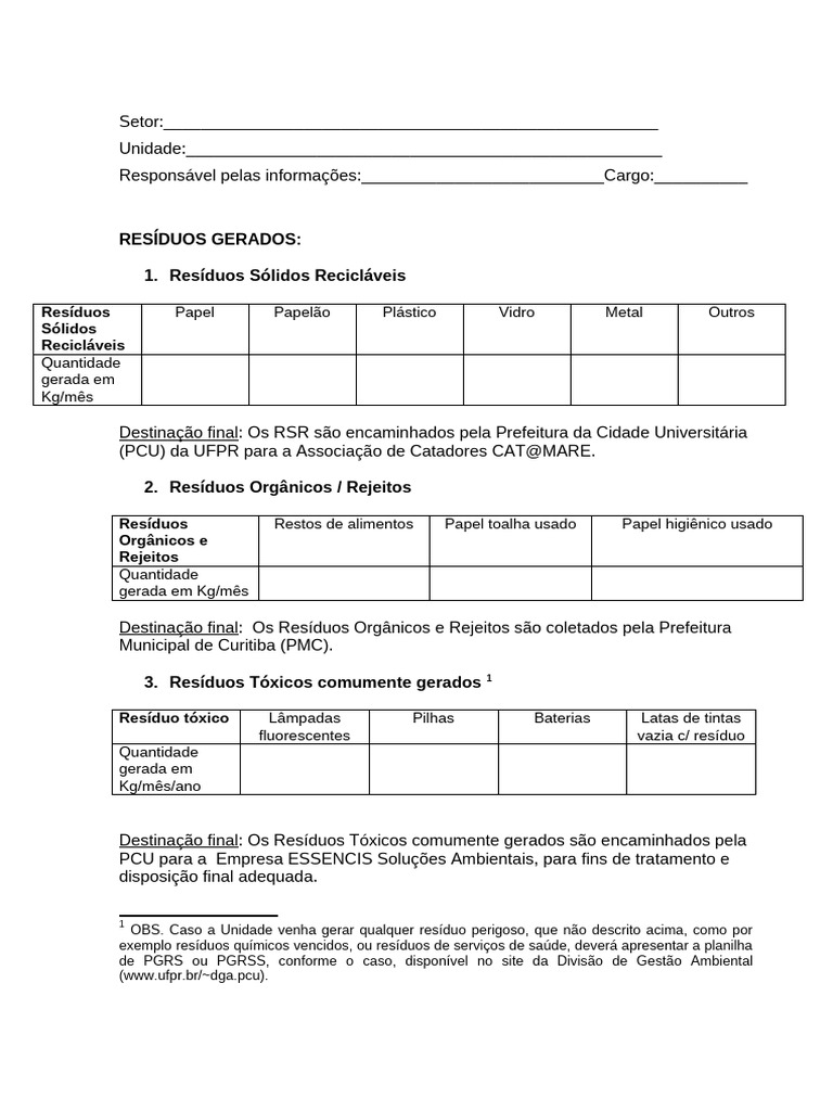 Modelo Simplificado PGRS-DGA | PDF