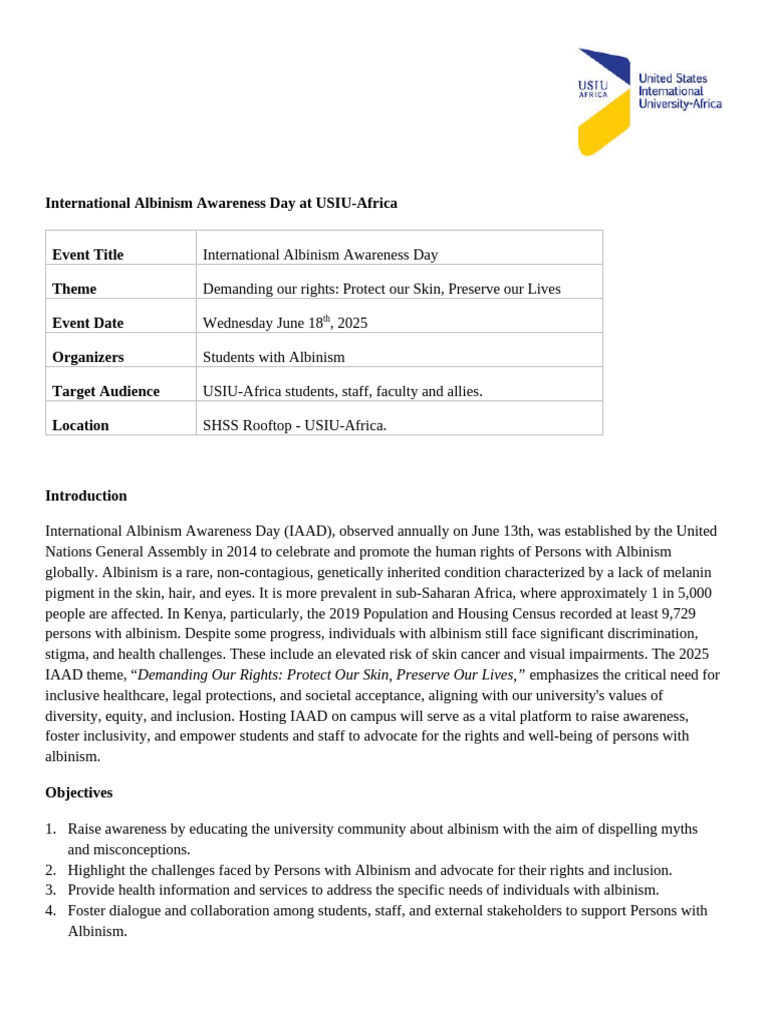 International Albinism Awareness Day 2025 | PDF