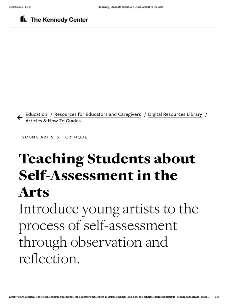 Self-Assessment in Arts Education | PDF