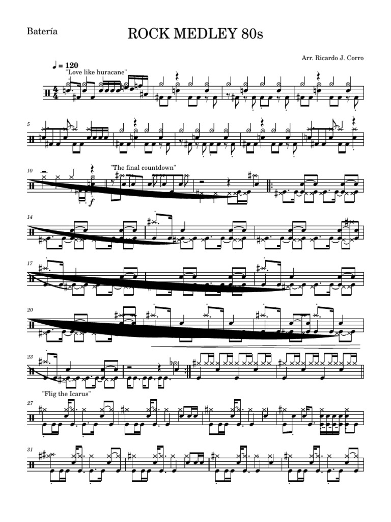 Rock Medley 80s-Batería | PDF