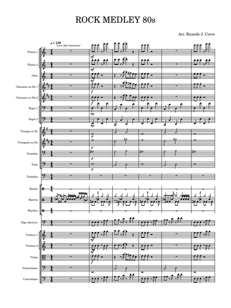 80s Rock Medley Arrangement for Orchestra | PDF