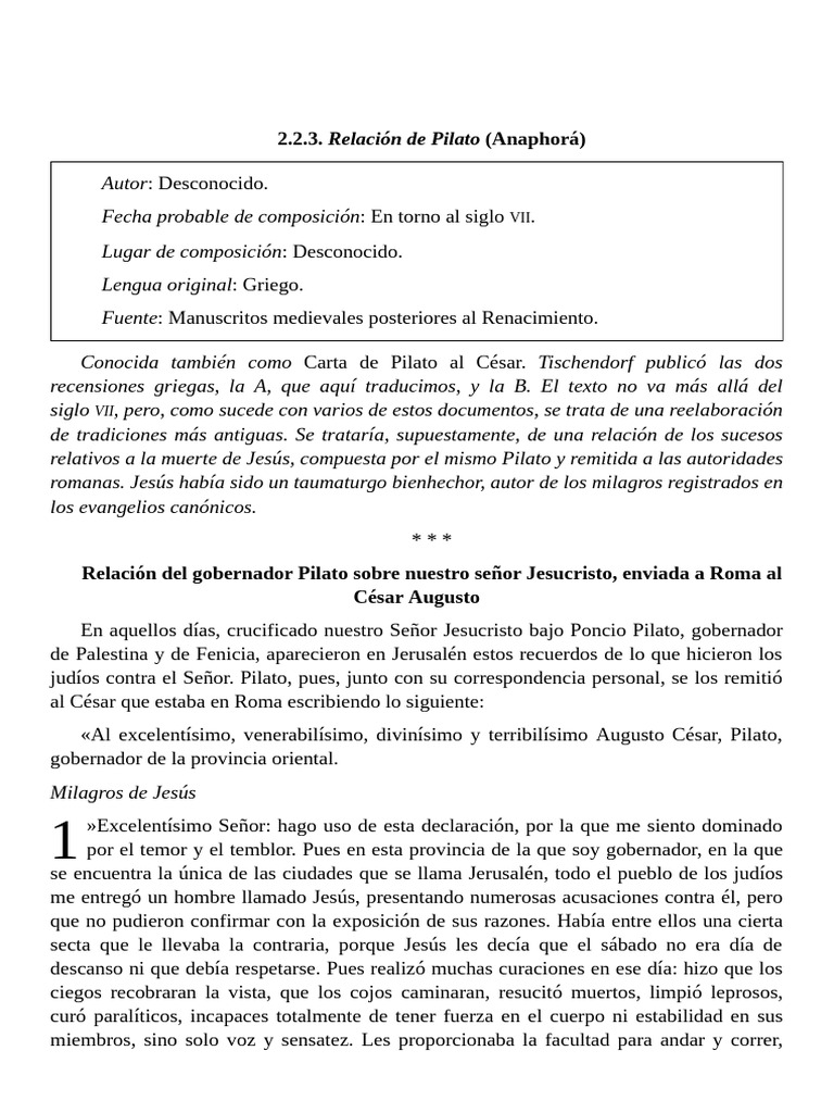 Jesús y Pilato: Relato de la Crucifixión | PDF | Poncio Pilato | Jesús