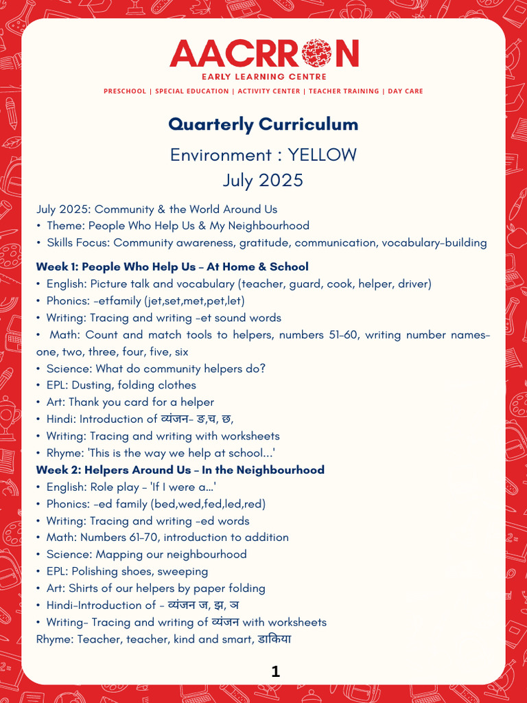 July 2025 Preschool Community Curriculum | PDF | Road Transport | Land ...
