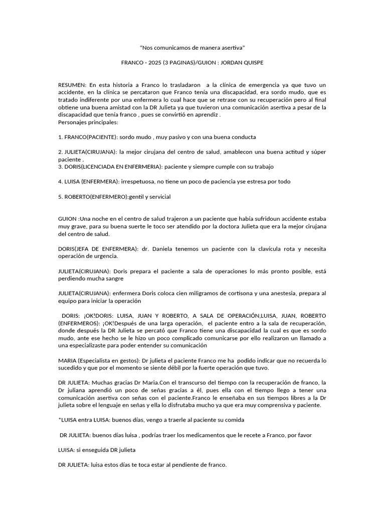 Nos Comunicamos de Manera Asertiva - Jordan | PDF