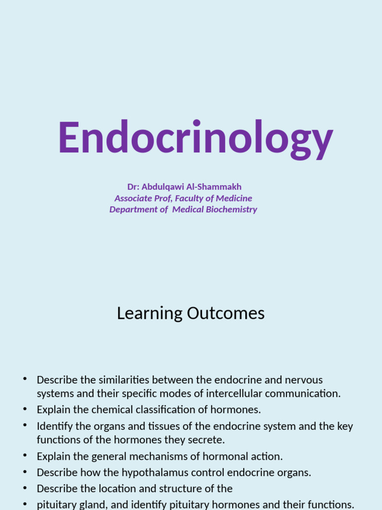 Introduction to Endocrinology 2024 - ٠٨١٨٢٦ | PDF | Hormone | Pancreas