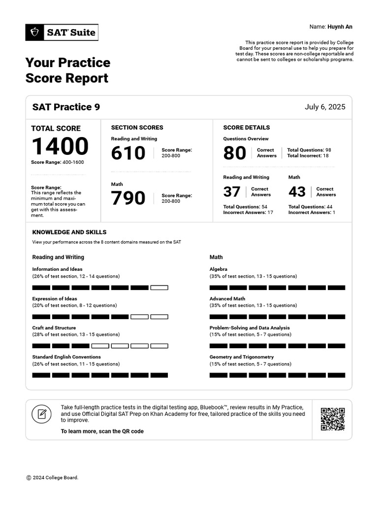 Han Sat Practice 9 07062025 | PDF | Sat | Mathematics