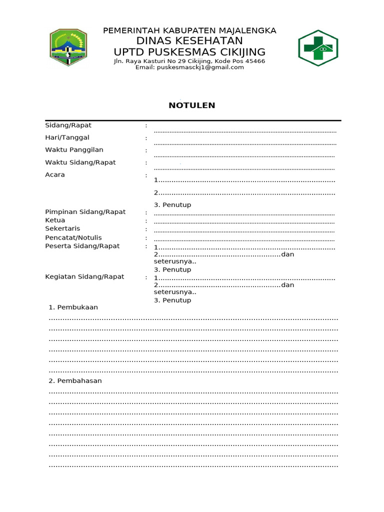 Lembar Notulen | PDF