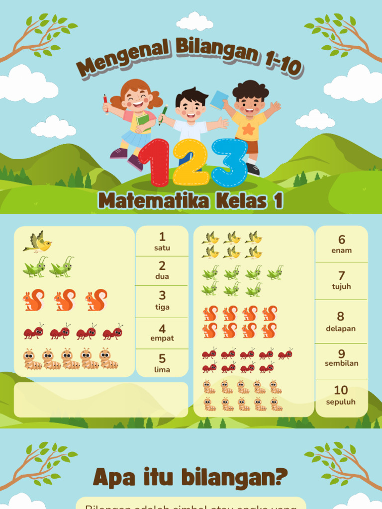 Mengenal Bilangan 1-10 untuk Kelas 1 SD | PDF