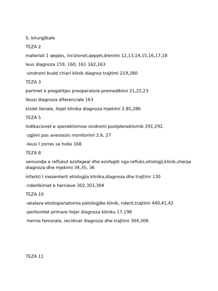 Teza Kirurgjie | PDF