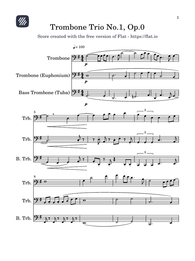 Trombone Trio No 1 Op 020253706083756 | PDF | Music Technology ...