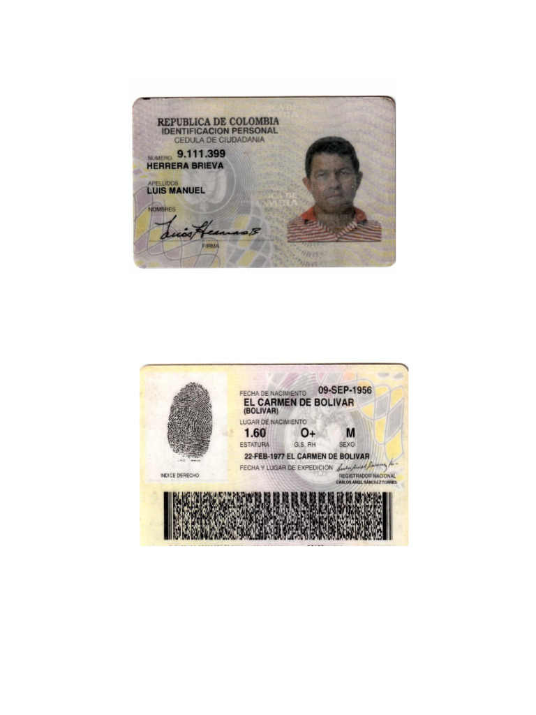 Cedula Luis Herrera Actualizada | PDF