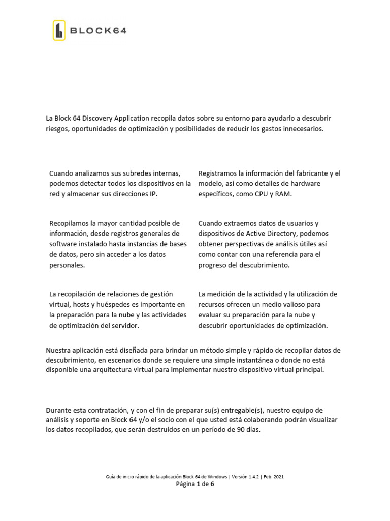 Guía rápida para Block 64 en Windows | PDF | Servidor (Computación) | Datos