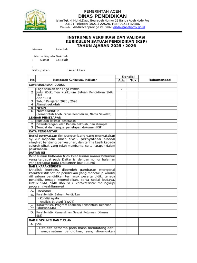 Instrumen Verval KSP 2025 | PDF