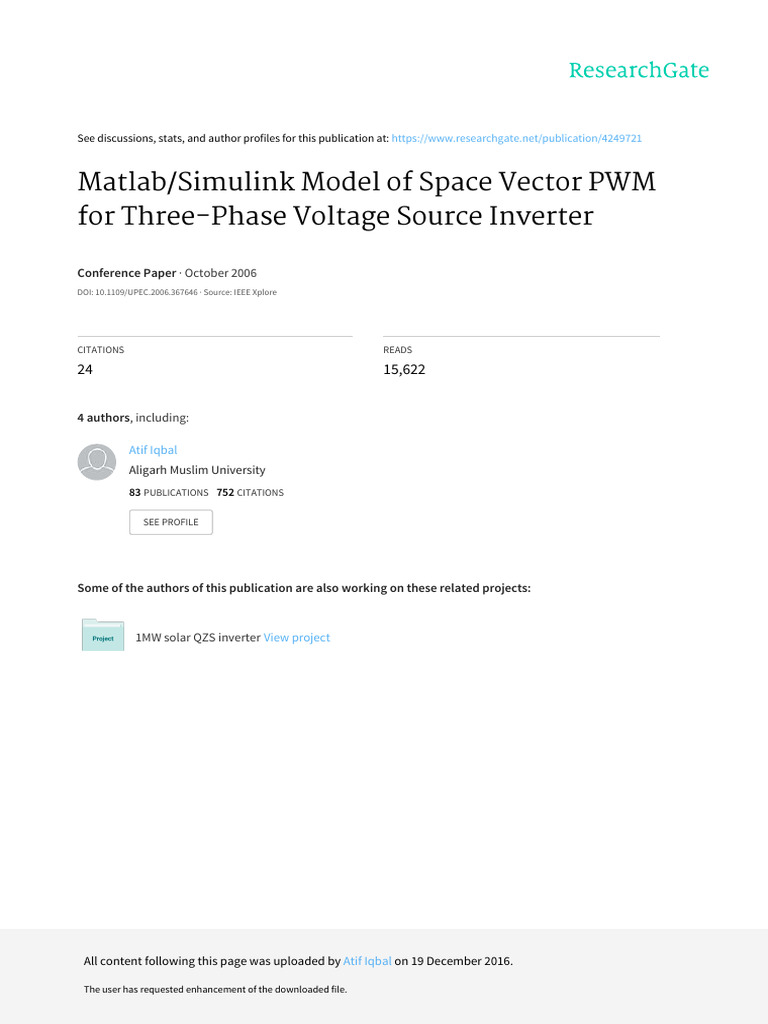UPEC2006 Atif Revised | PDF | Power Inverter | Electrical Engineering