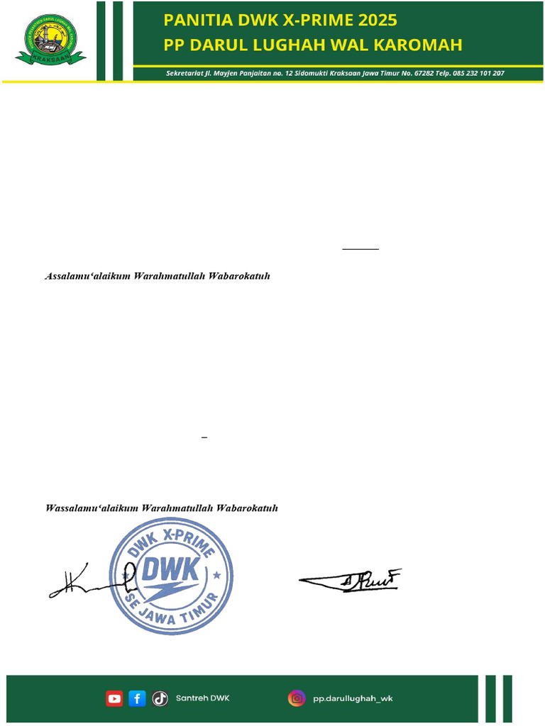 Surat Tugas Pengantar Flayer Lomba | PDF