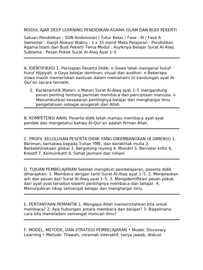 Modul Ajar Alalaq | PDF