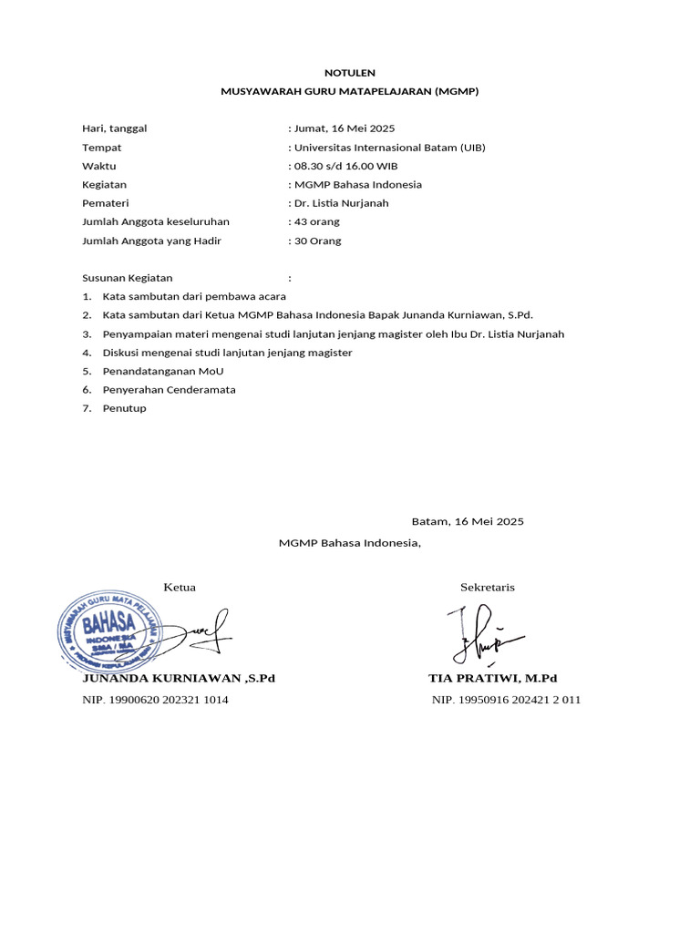 Notulen 16 Mei 2025 (Uib) | PDF