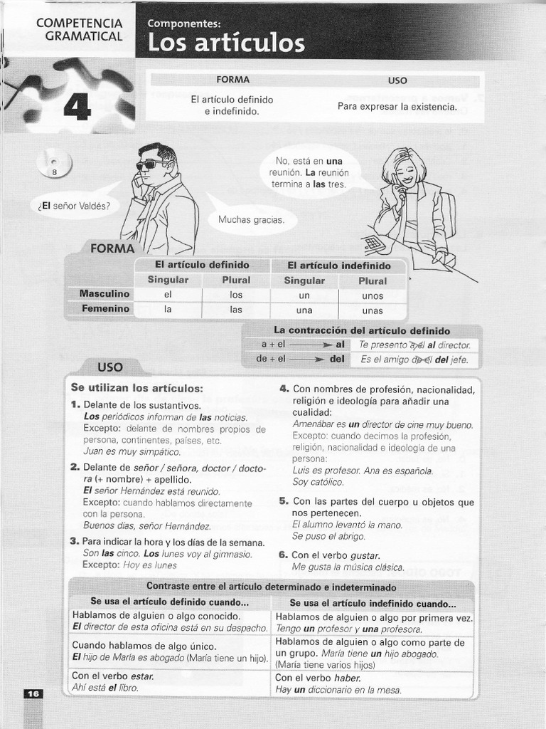 Uso de Artículos en Español: Guía Completa | PDF | Morfología ...