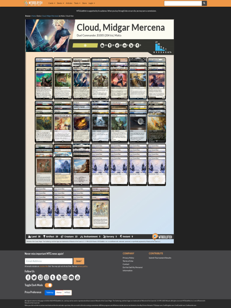 Cloud, Midgar Mercenary by Makia Visual Deck View | PDF | Wizards Of The Coast | Trading Cards