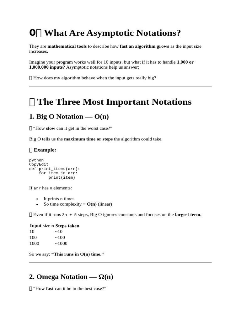 ? What Are Asymptotic Notations | PDF | Time Complexity | Logarithm