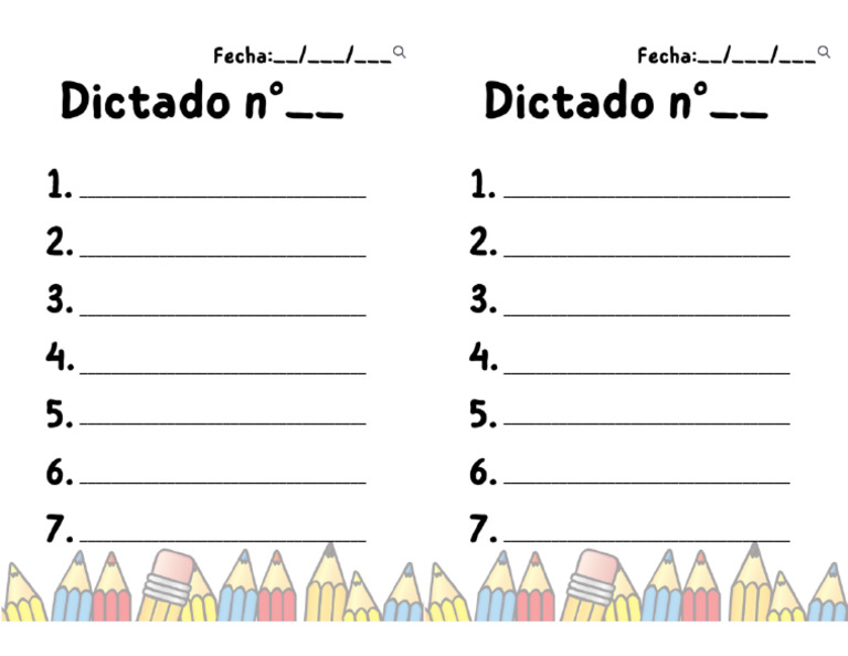Dictado Plantilla N7 | PDF
