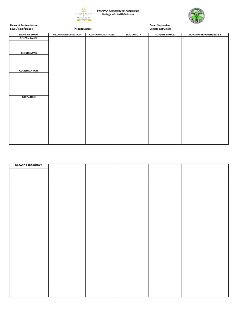 Nursing Drug Study Template | PDF