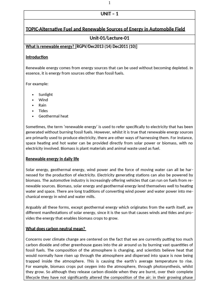 Afpc Unit 1 and 2 | PDF | Biodiesel | Biofuel