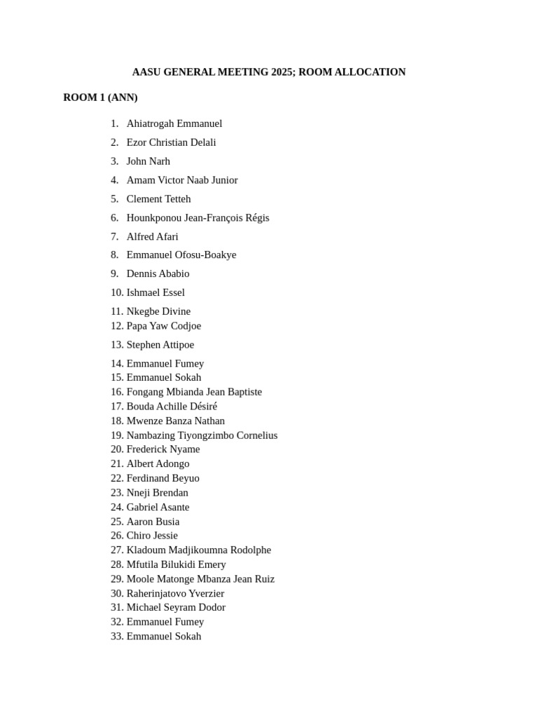 Room Allocation 1 | PDF