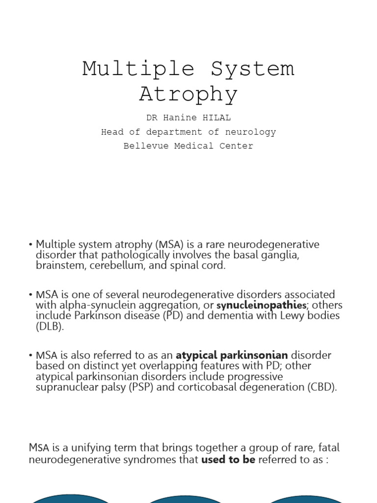 Multiple System Atrophy-1 | PDF | Cerebellum | Diseases And Disorders