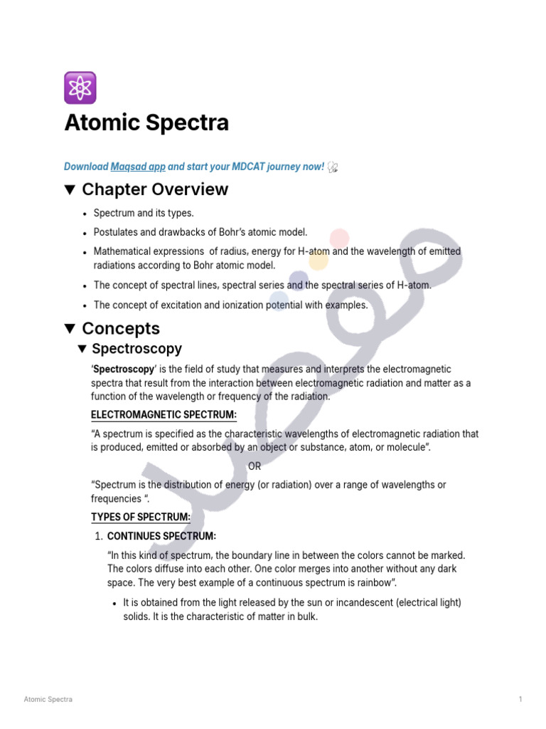 Understanding Atomic Spectra and Bohr Model | PDF | Spectral Line ...